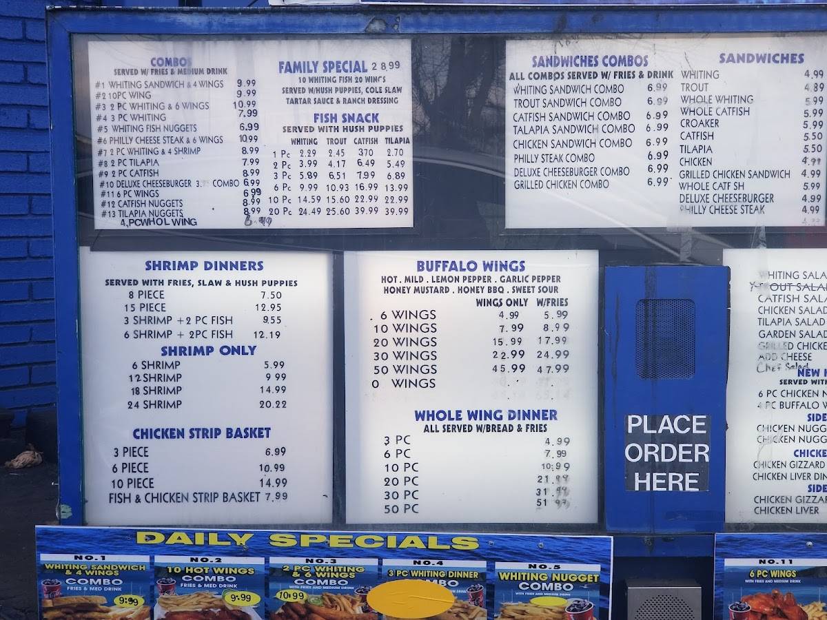 Menu at Boston Fish Supreme restaurant, Birmingham, Bessemer Rd