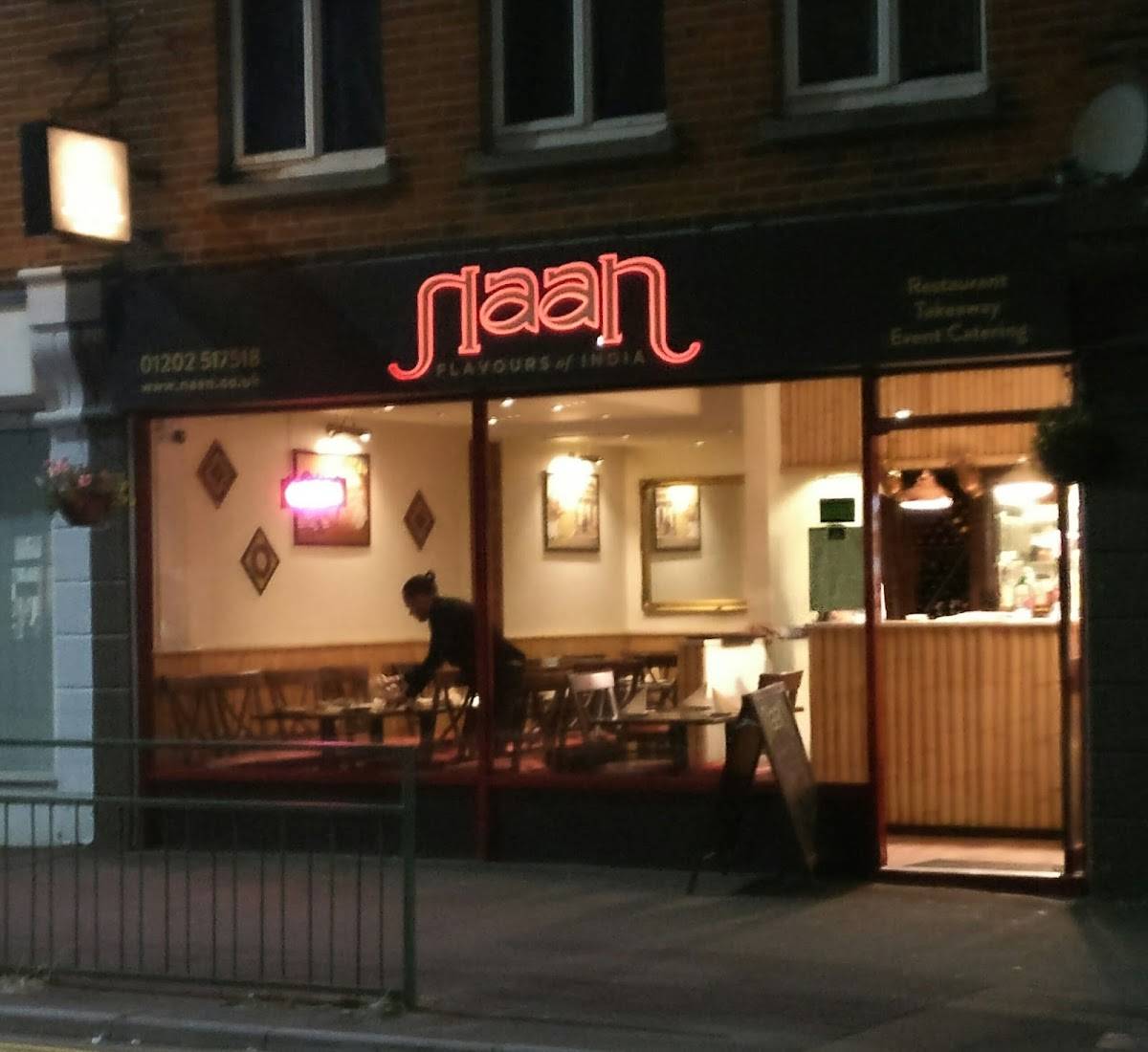 Menu at Naan restaurant, Bournemouth