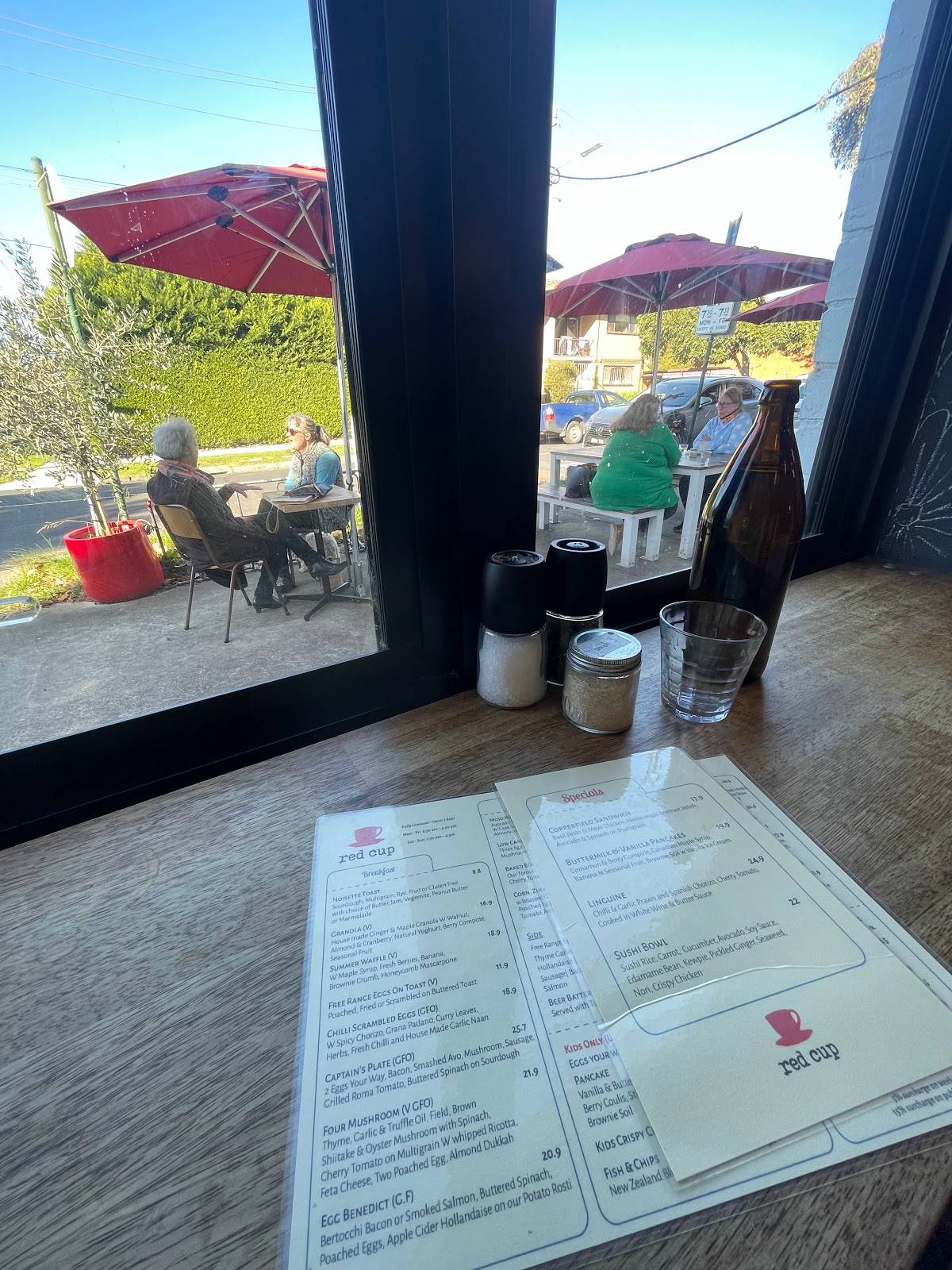 Menu at Red Cup Cafe, Box Hill