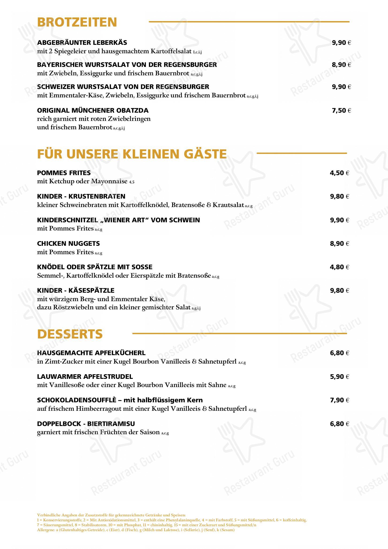 Speisekarte von Brauereigasthof Hofmark restaurant, Lenting