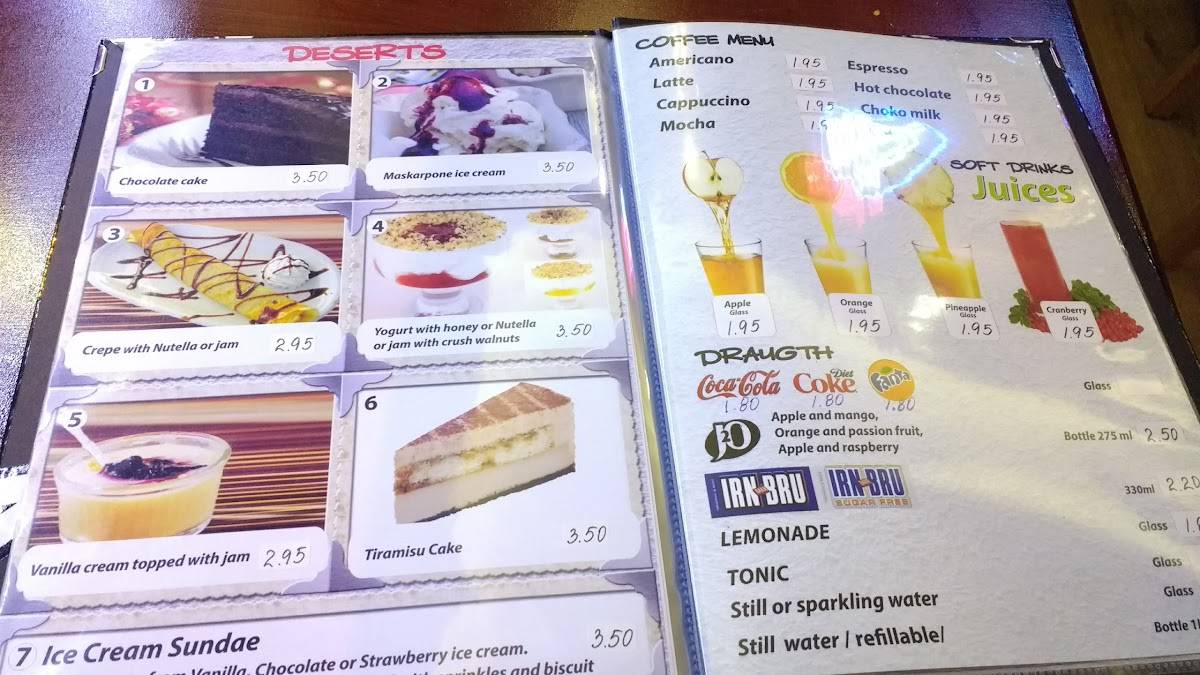Menu at Broadway Bar & Diner, Manchester