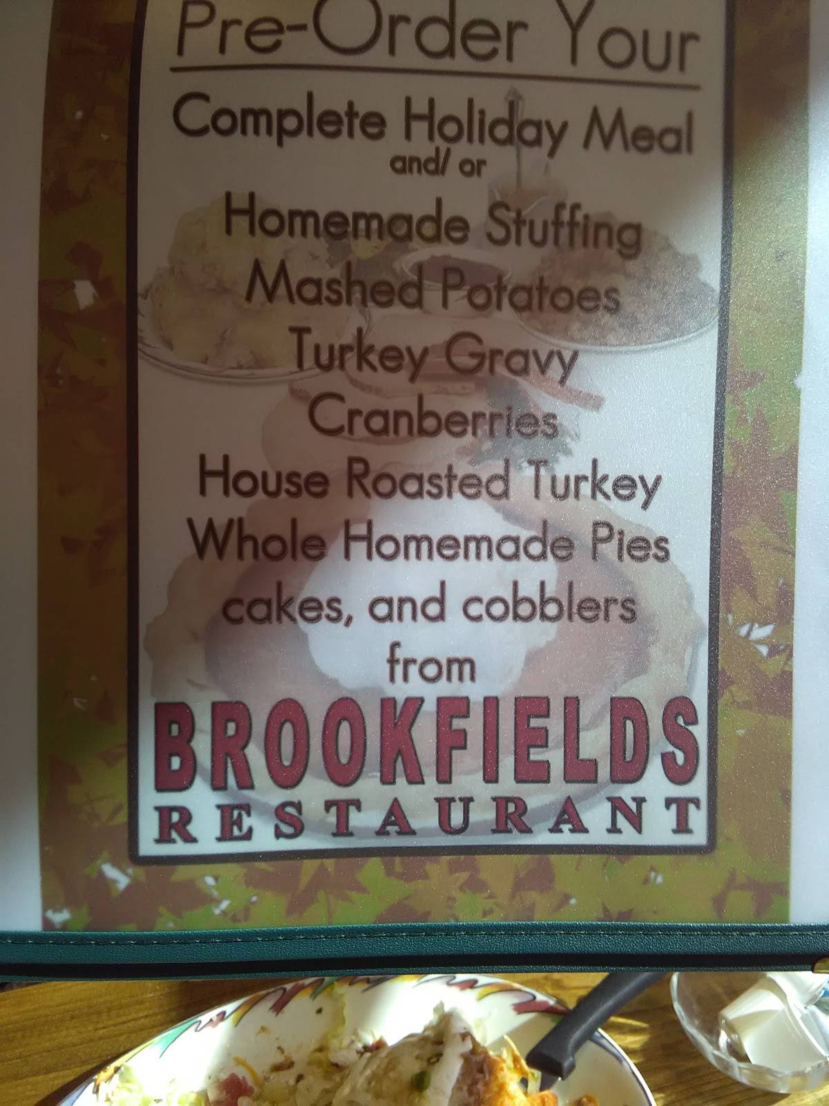 Menu at Brookfields Restaurant Roseville, Roseville, Taylor Rd