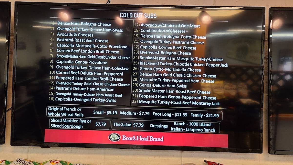 Menu at Brown Bag Deli restaurant, Alamogordo