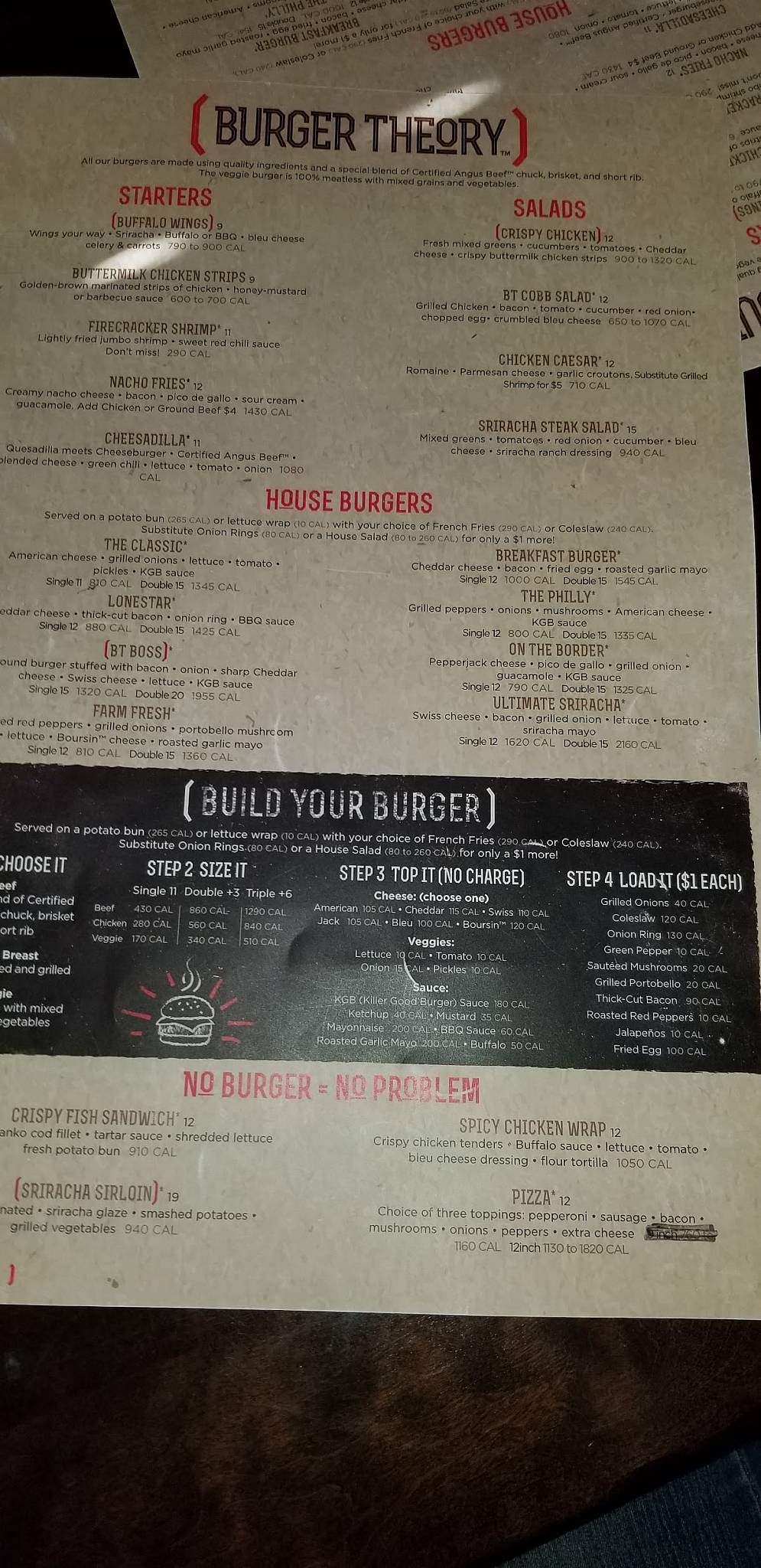 Menu at Burger Theory pub & bar, Decatur
