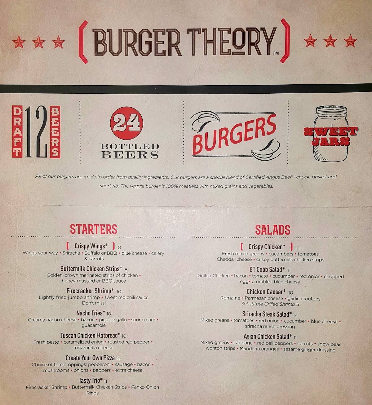Menu at Burger Theory pub & bar, Decatur