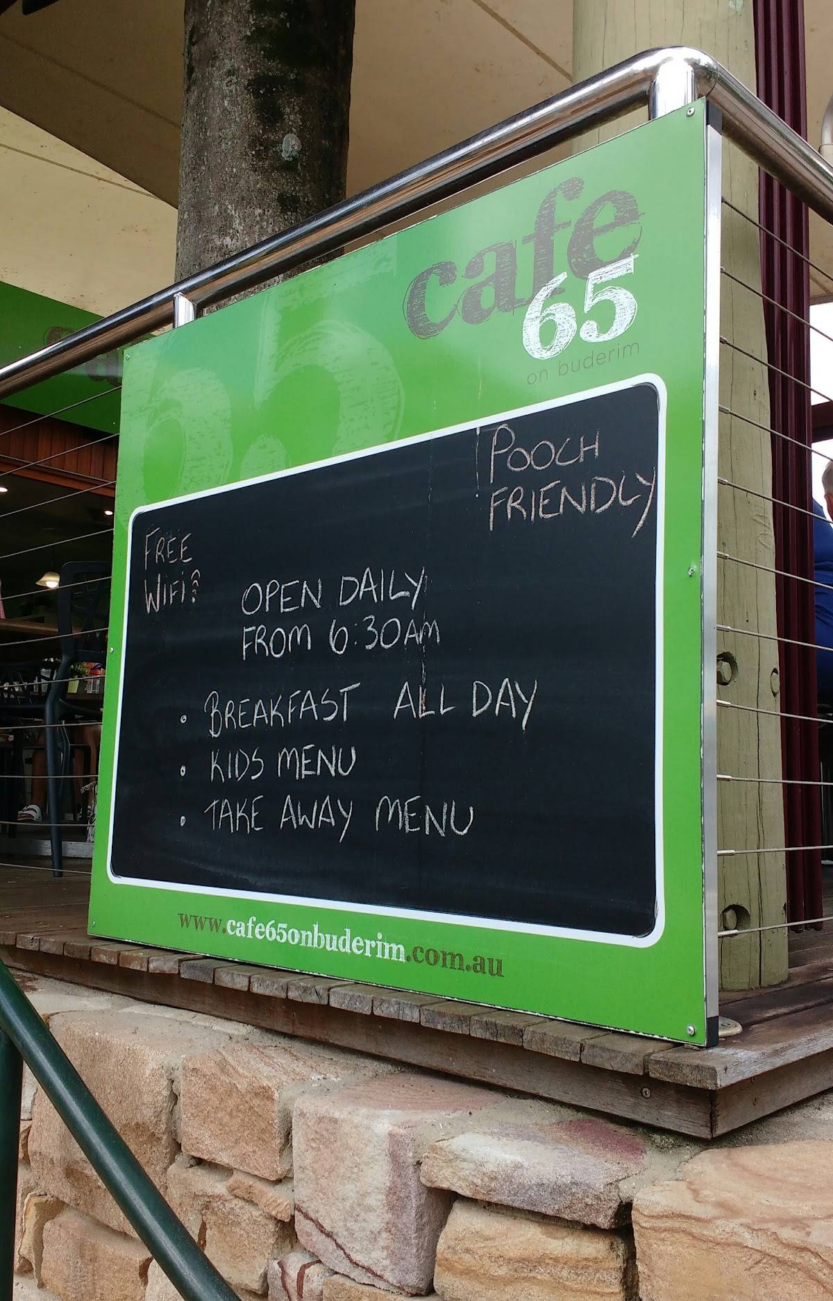 Menu at Cafe 65, Buderim
