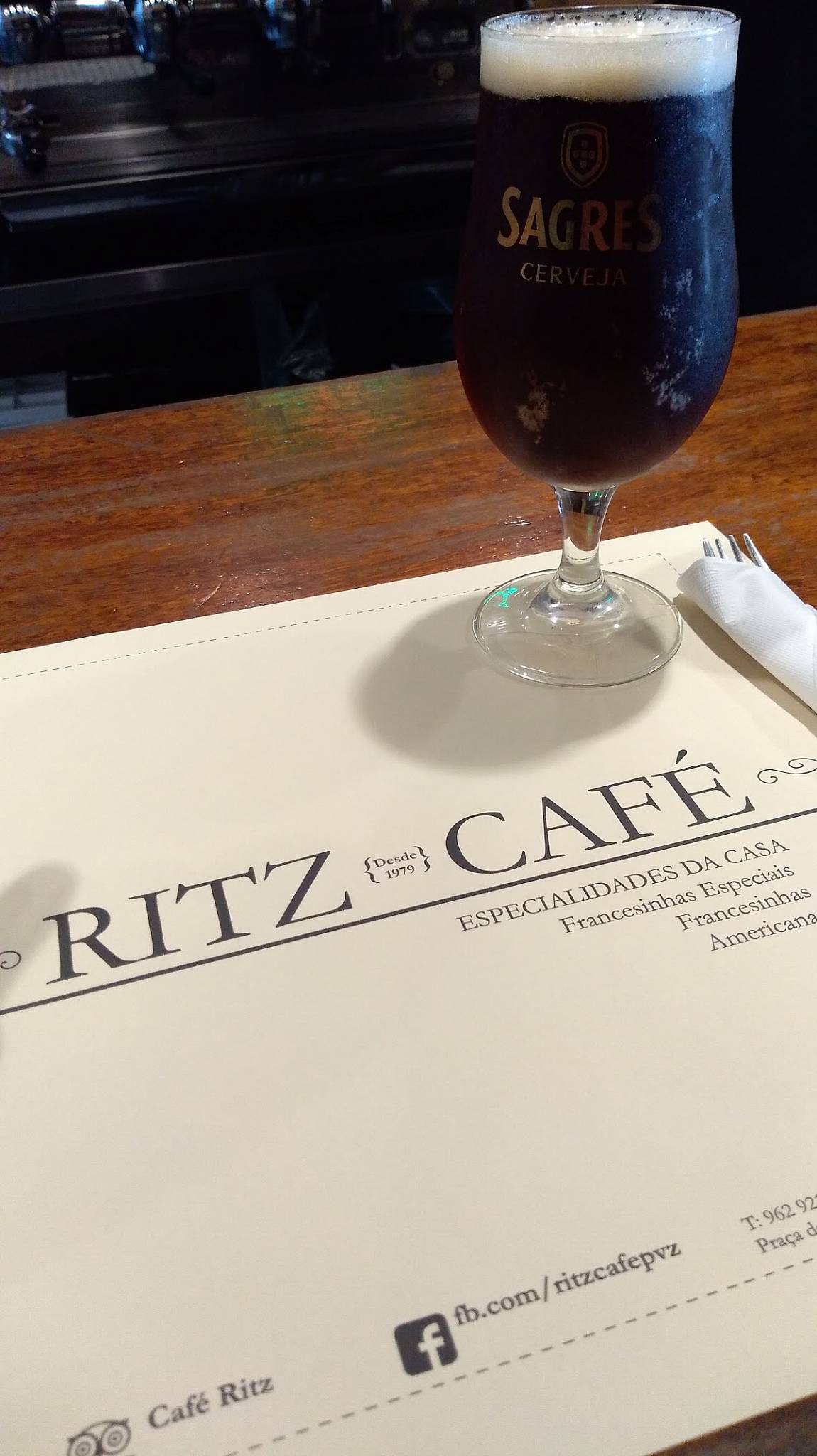 Menu em Café Ritz, Povoa de Varzim