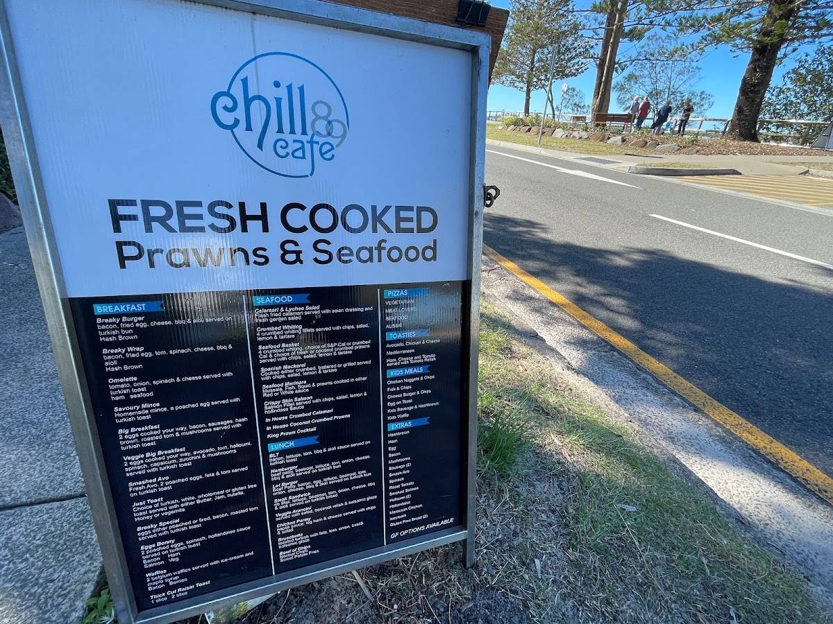 Menu at Chill Cafe 89., Golden Beach