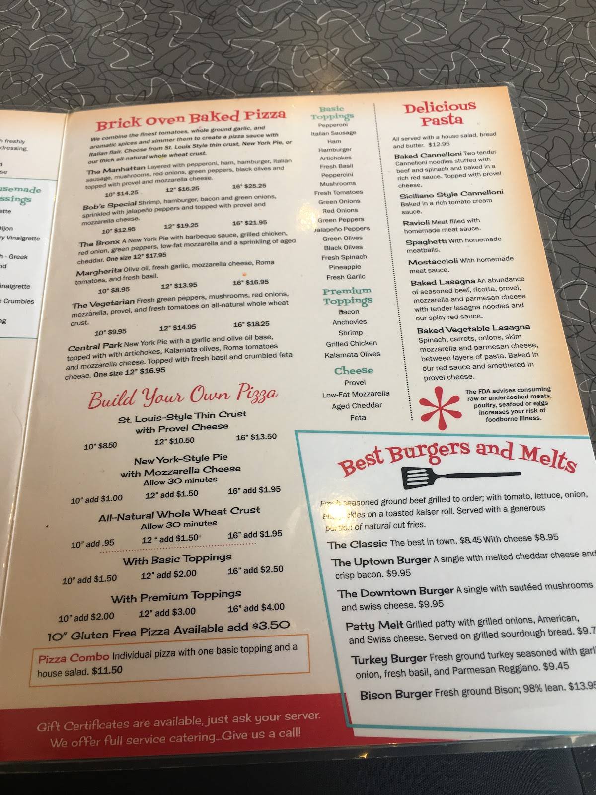 Menu at Cafe Manhattan, Clayton, 505 S Hanley Rd