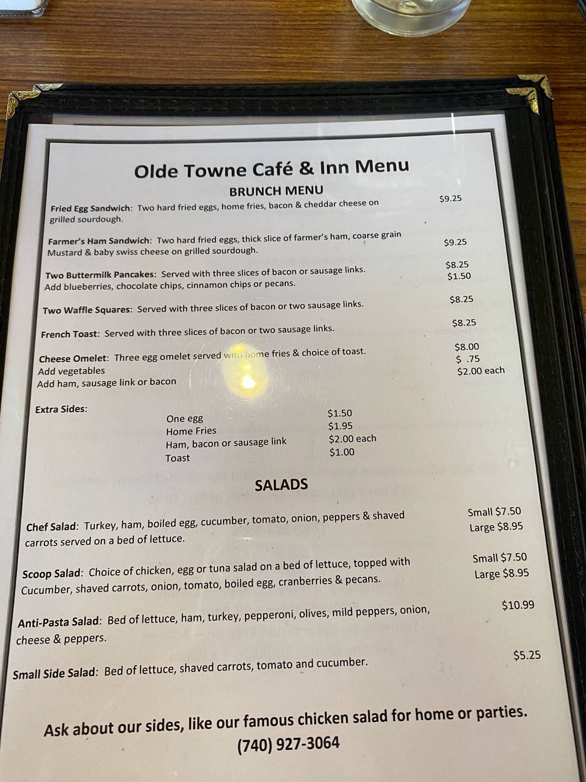 Menu at Olde Towne Cafe and Inn LLC, Pataskala