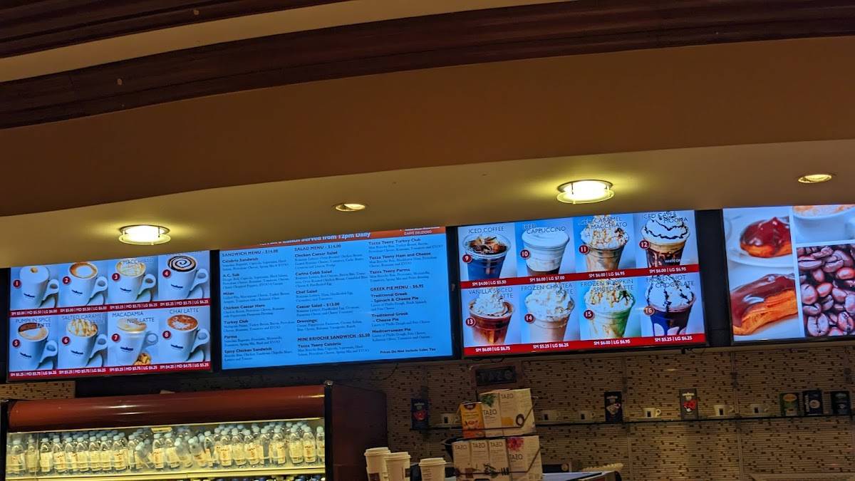 Menu at Café Tazza Delizioso cafe, Atlantic City, Harrah's Resort