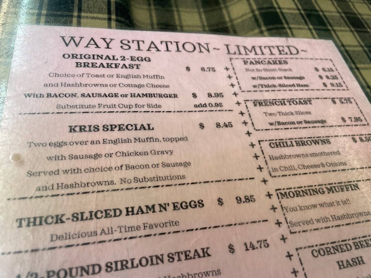 Menu at Way Station Coffee Shop restaurant, Santa Clarita