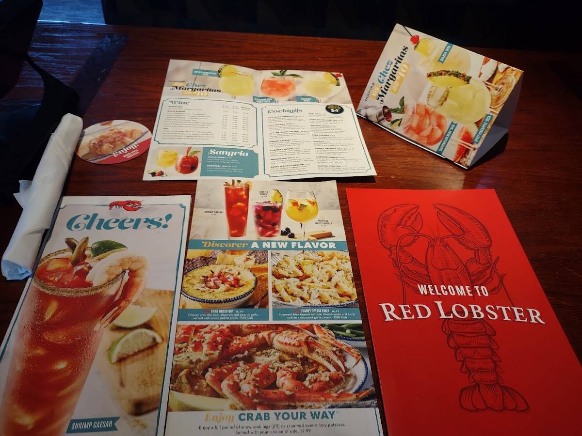 Menu at Red Lobster restaurant, Calgary, Macleod Trail SW