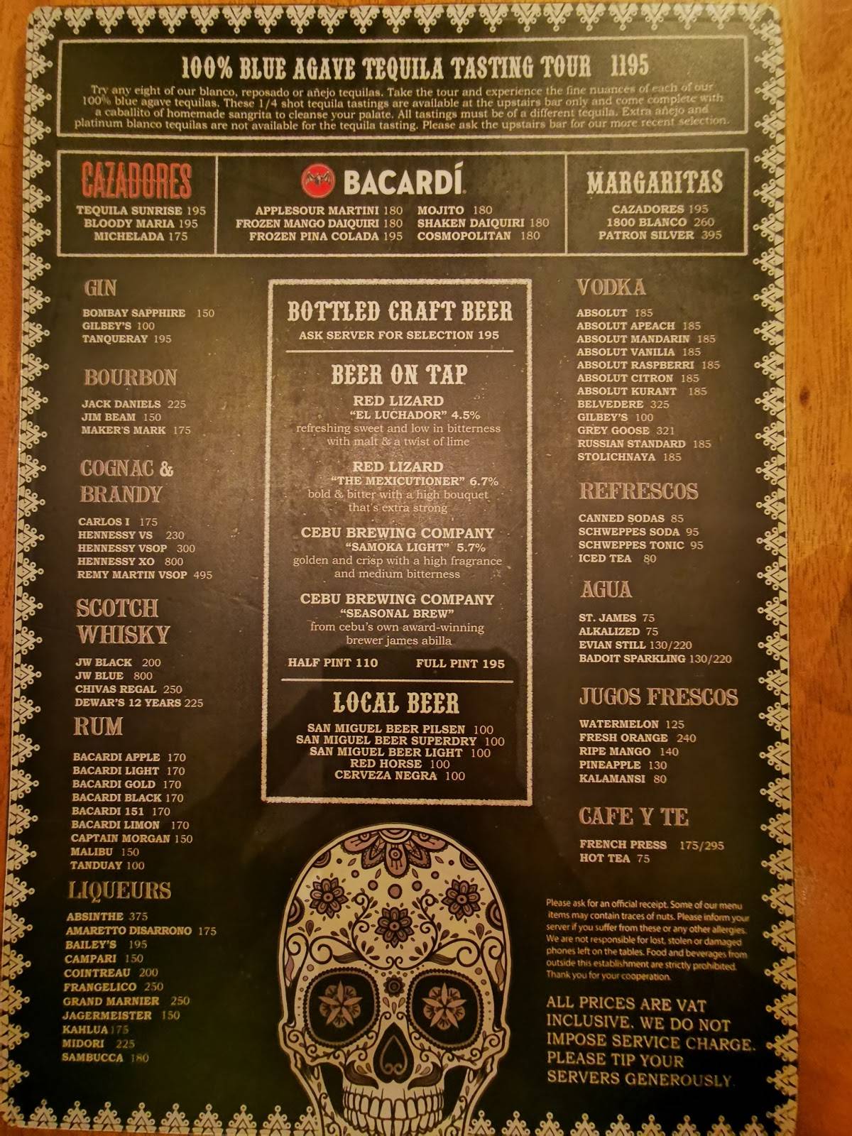 Menu at Maya Mexican Restaurant, Cebu City, Crossroads Mall
