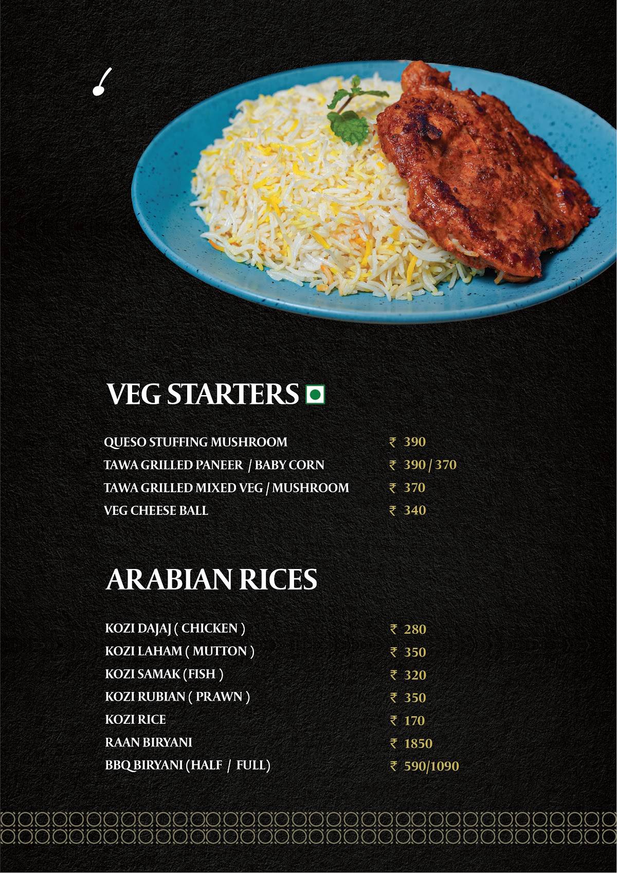 Menu at Zaitoon Restaurant, Tambaram, Chennai