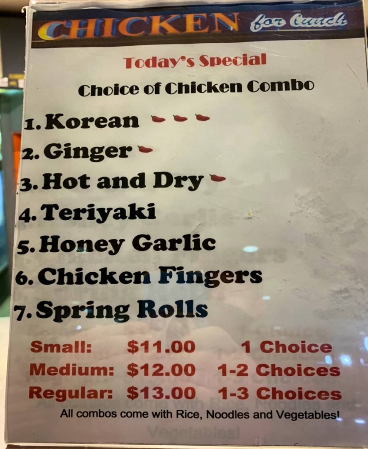 Menu at Chicken For Lunch fast food, Edmonton