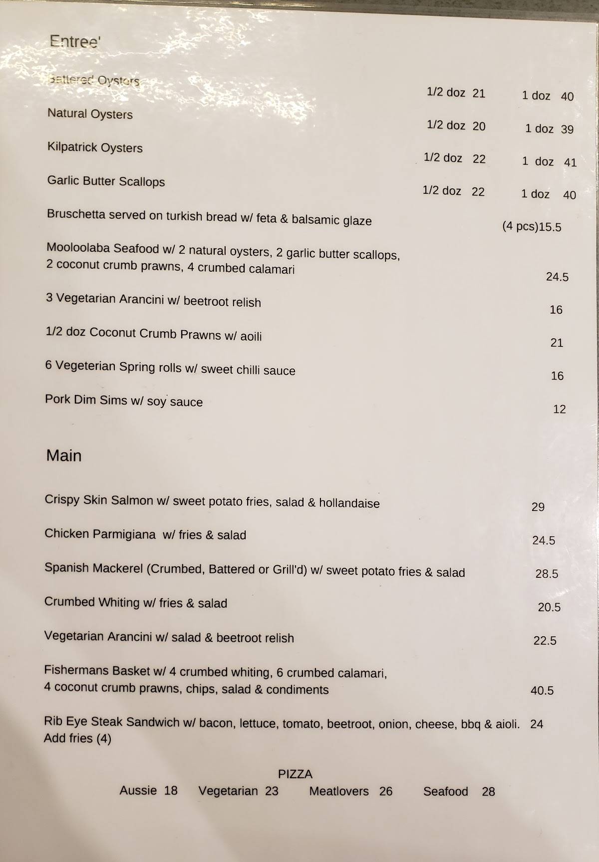 Menu at Chill Cafe 89., Golden Beach