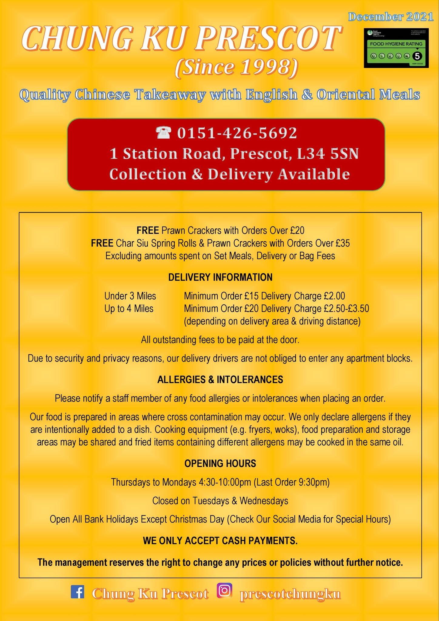 Menu at Chung Ku Prescot fast food, Prescot, 1 Sta Rd Blvd