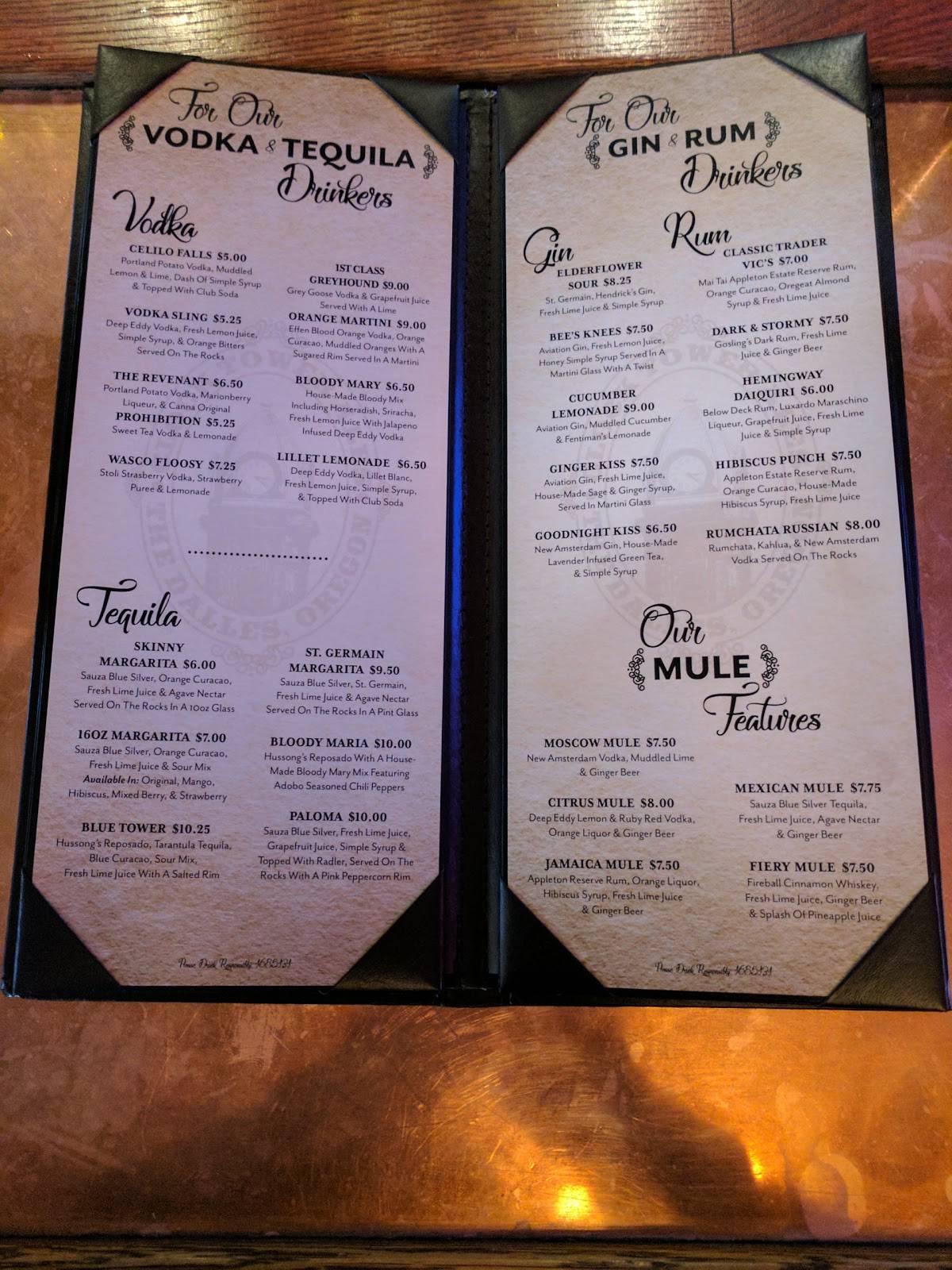 Menu at Clock Tower Ales pub & bar, The Dalles
