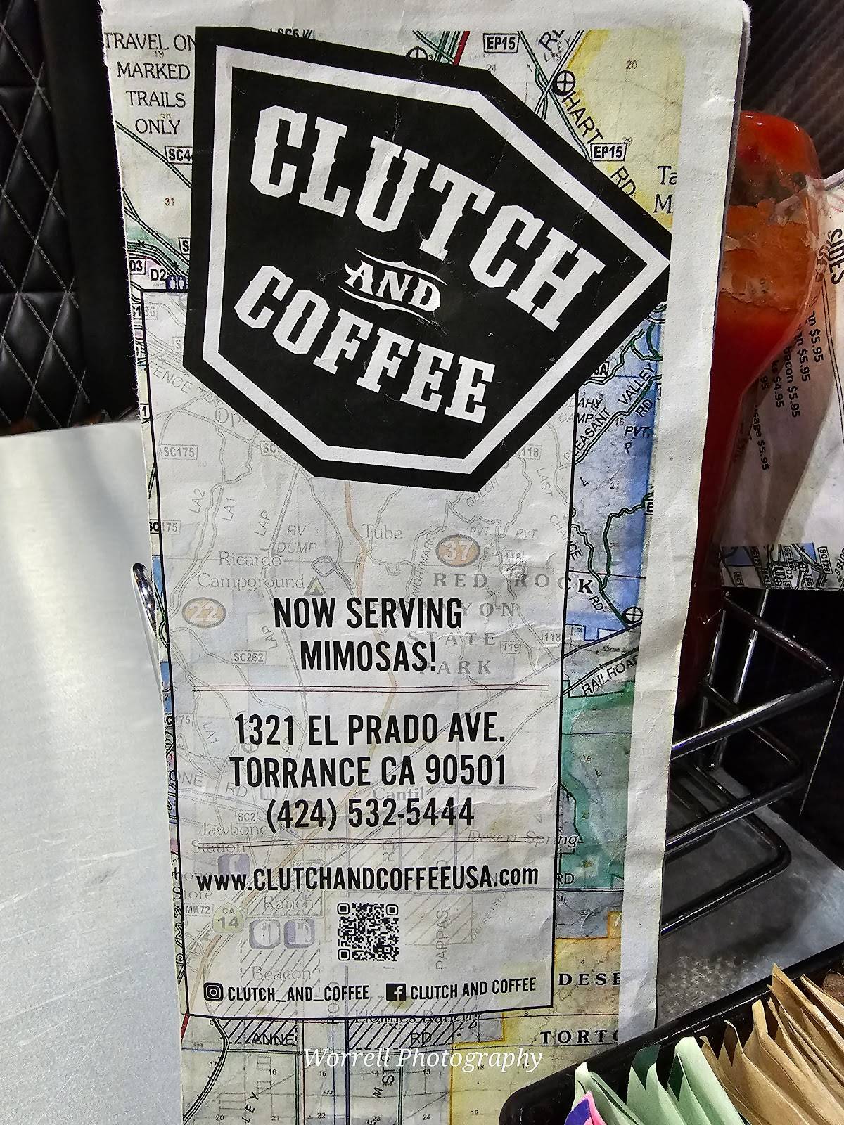 Menu at Clutch and Coffee cafe, Torrance