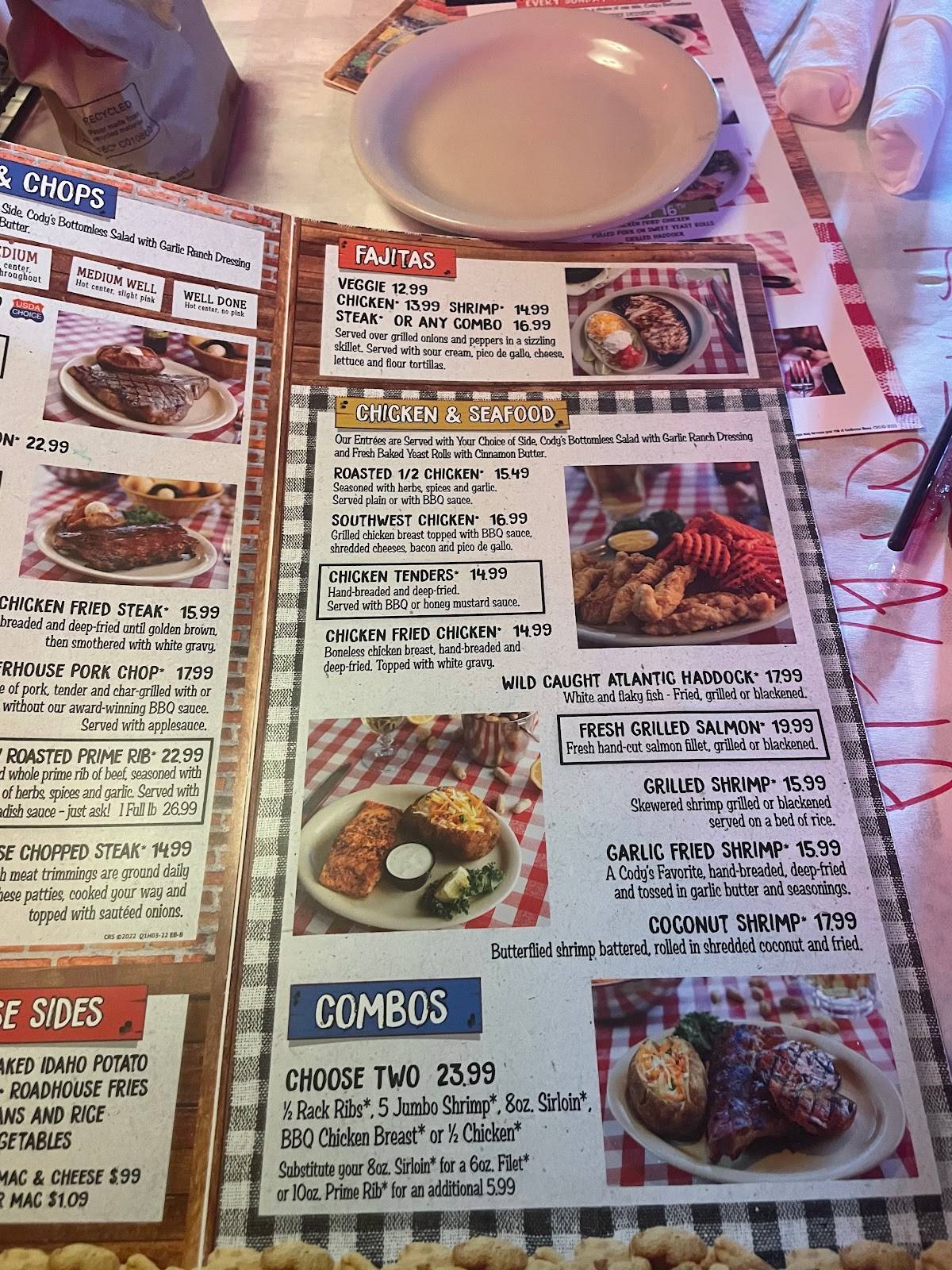 Menu at Cody's Original Roadhouse- Bay Pines steakhouse, Seminole, Park ...