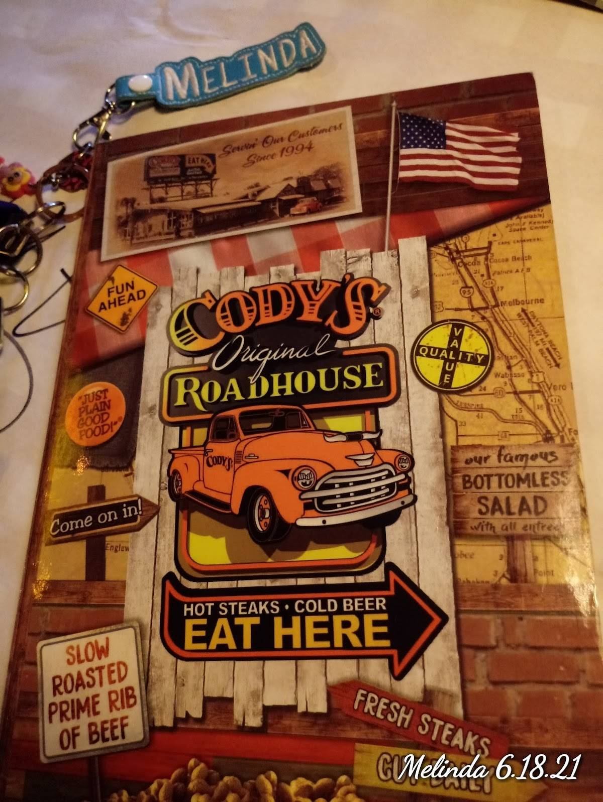 Menu at Cody's Original Roadhouse- Bay Pines steakhouse, Seminole, Park ...