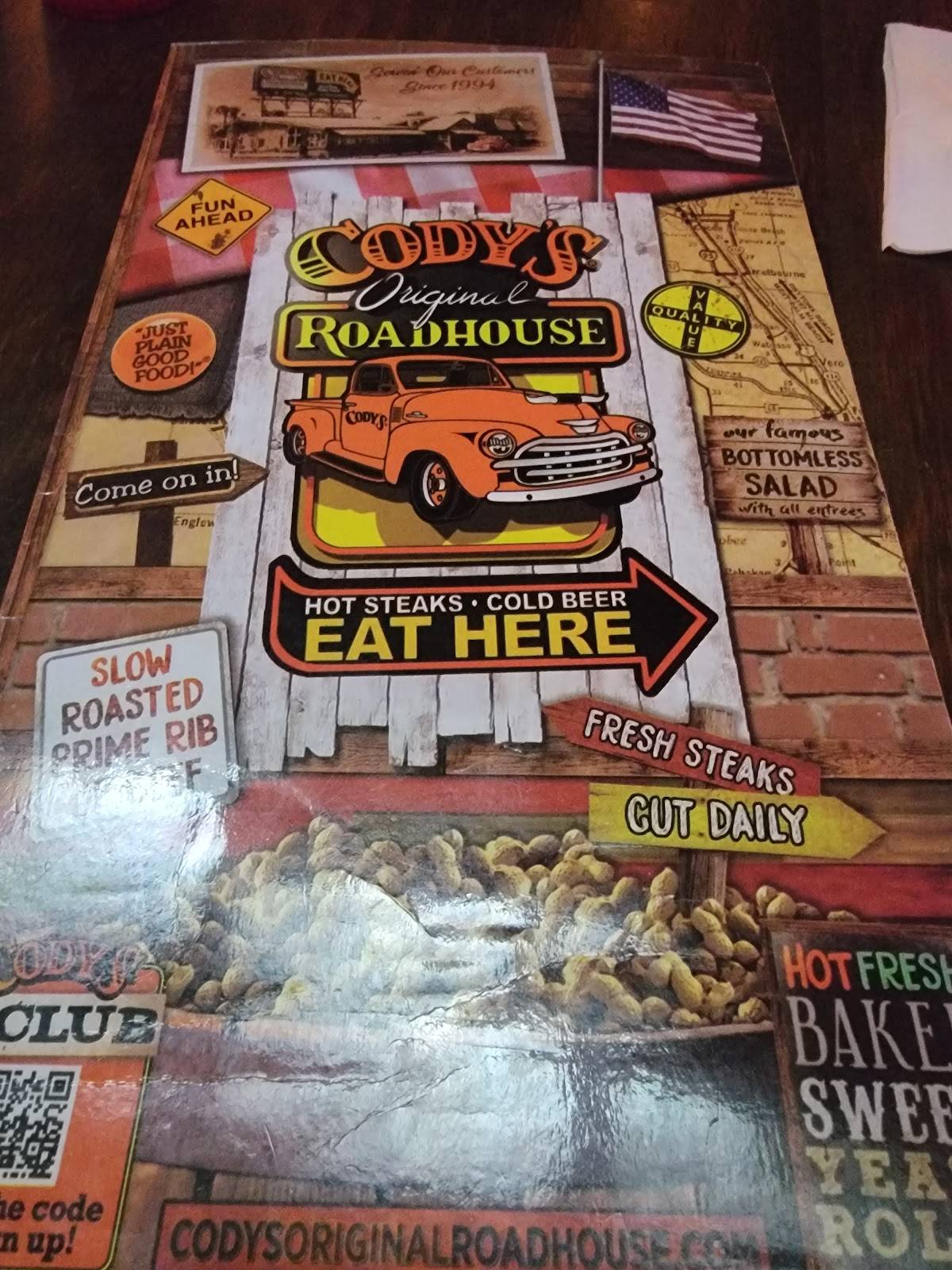 Menu at Cody's Original Roadhouse- Bay Pines steakhouse, Seminole, Park ...
