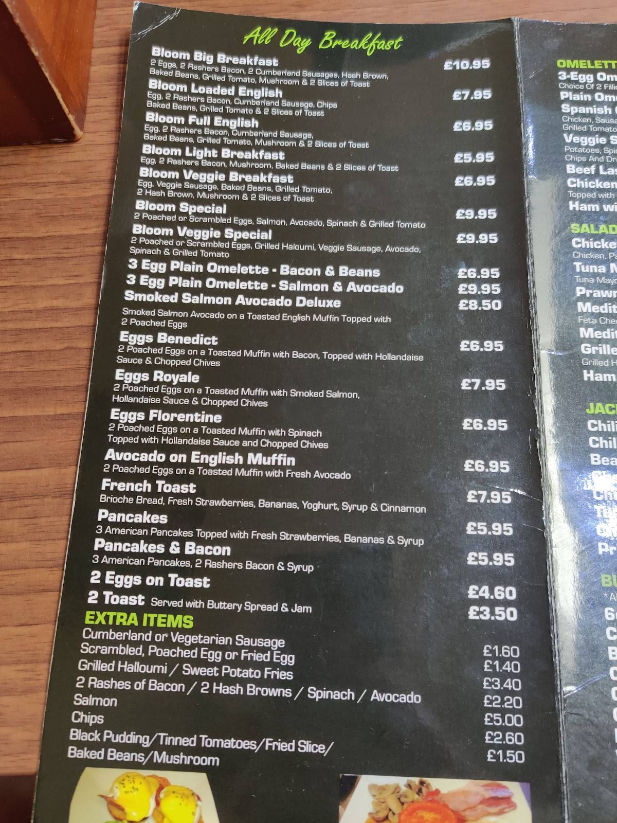 Menu at Coffee Bloom Café cafe, Upminster