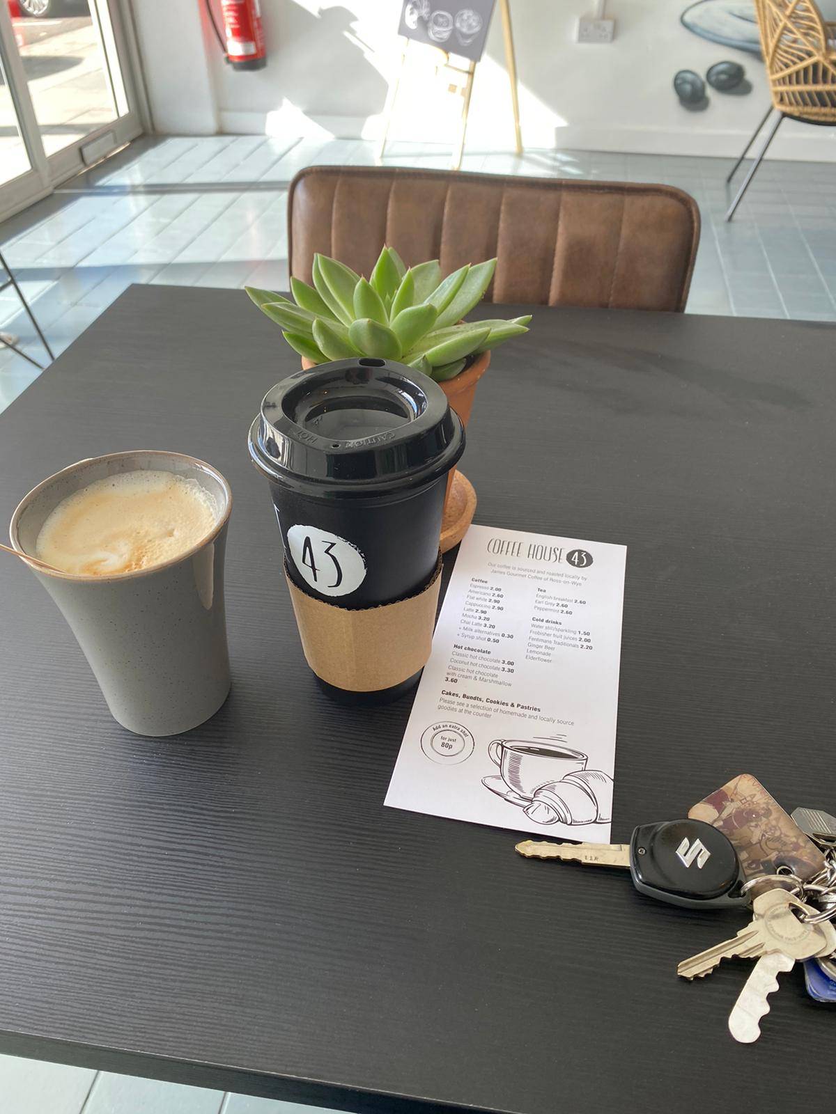 Menu at Coffee House 43, Gloucester