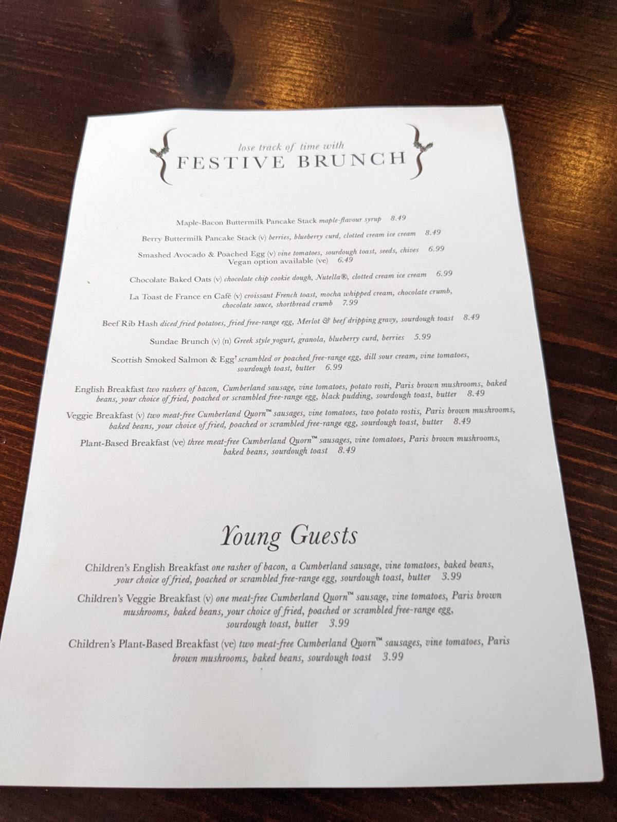 Menu at Riverside Inn pub & bar, Cound, Cound