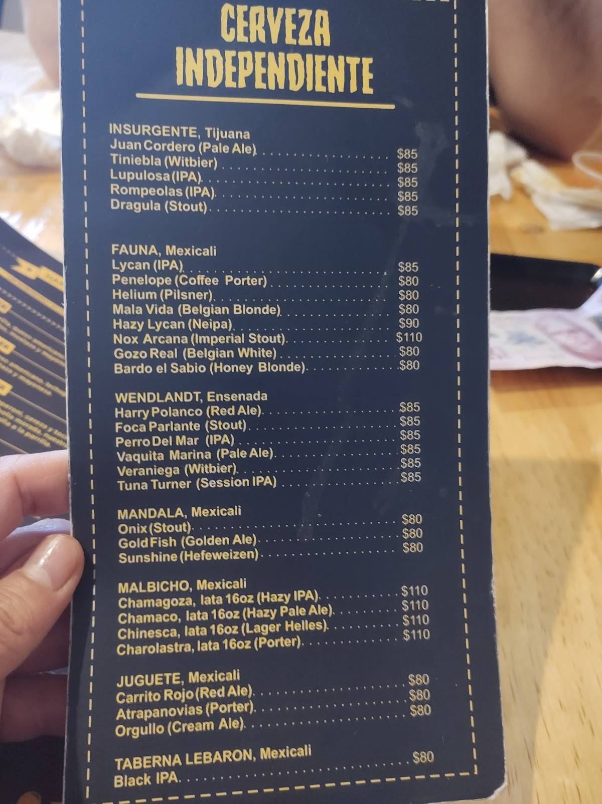 Carta del restaurante Cripta Burger, Mexicali, Avenida Miguel Negrete y ...