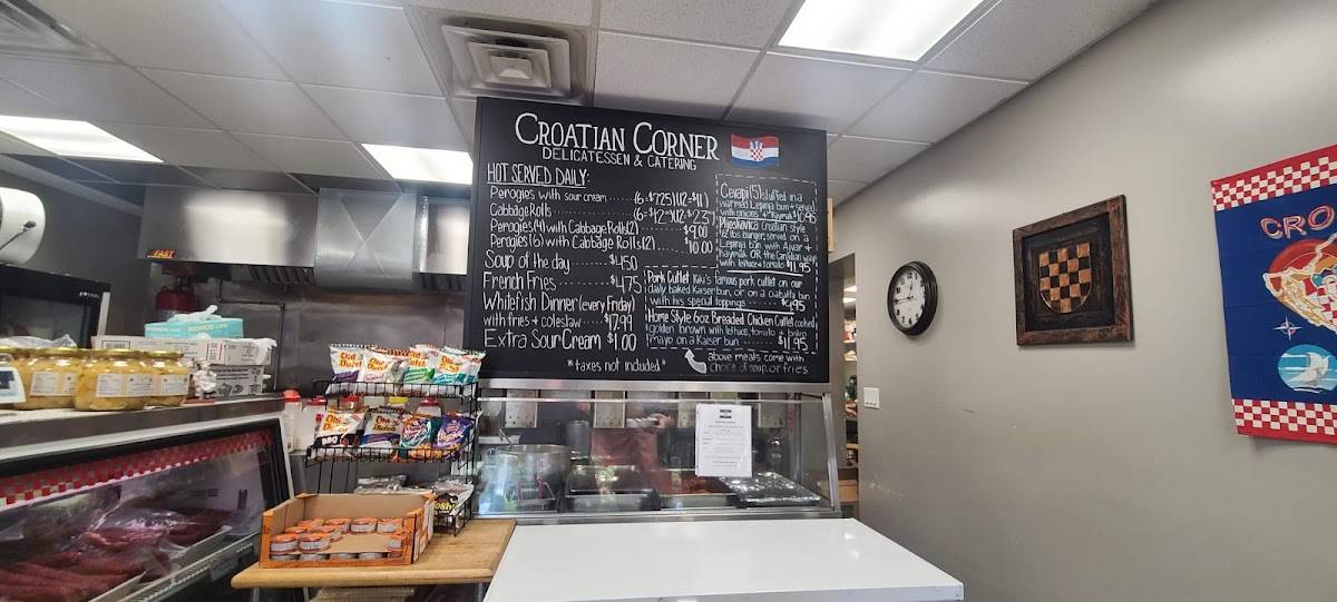 Menu at Croatian Corner restaurant, Sault Ste. Marie