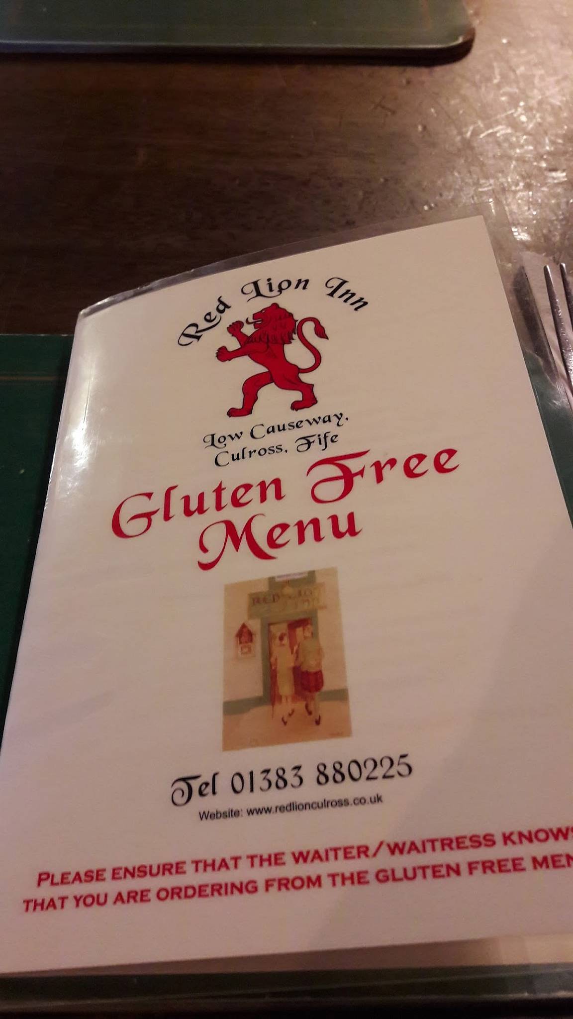 Menu at The Red Lion Inn pub & bar, Culross