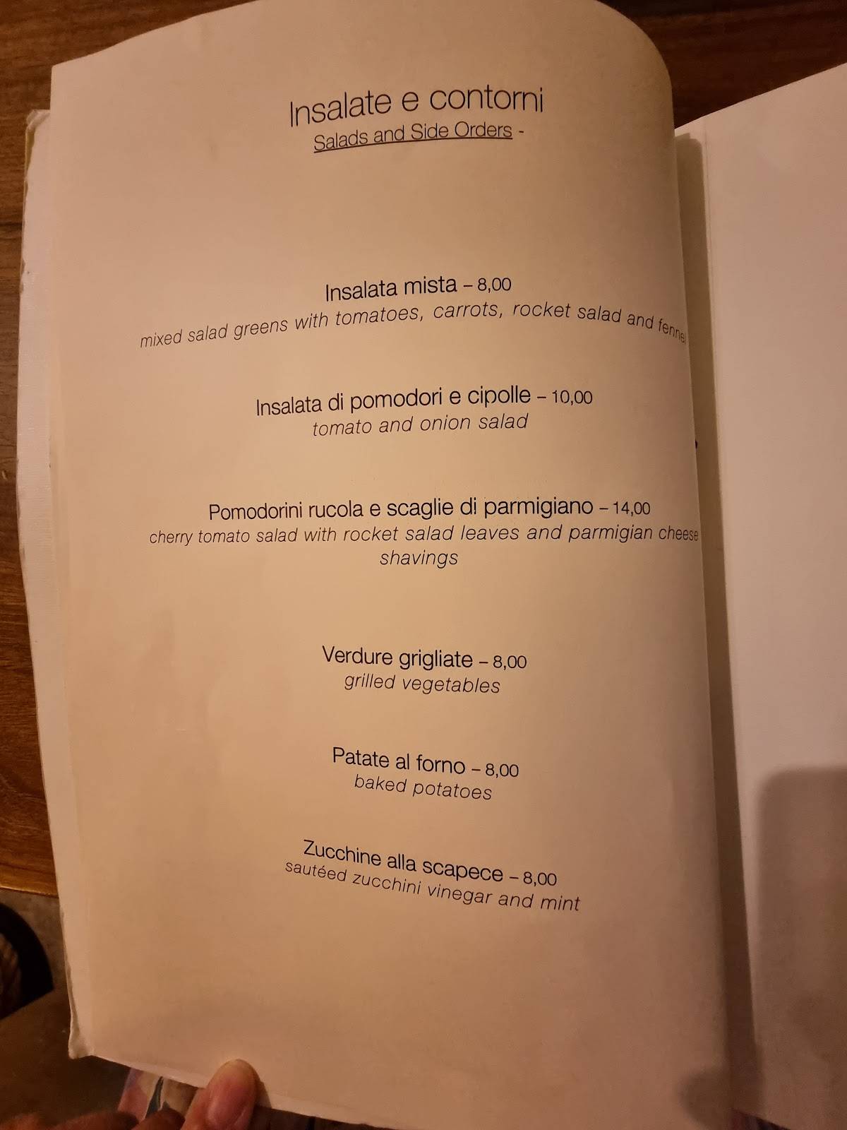 Menu at Da Vincenzo Positano restaurant, Positano, Viale Pasitea