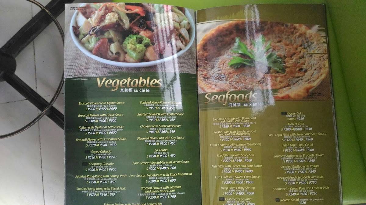 Menu at Ahfat Seafoods Plaza restaurant, Davao City
