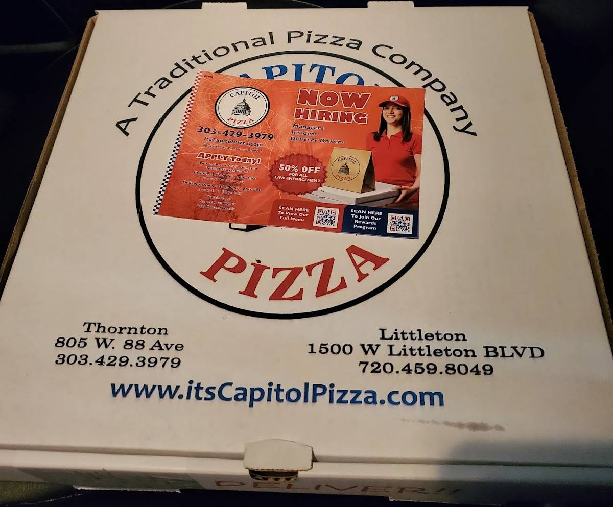 Menu at Capitol Pizza pizzeria, Thornton, 805 W 88th Ave