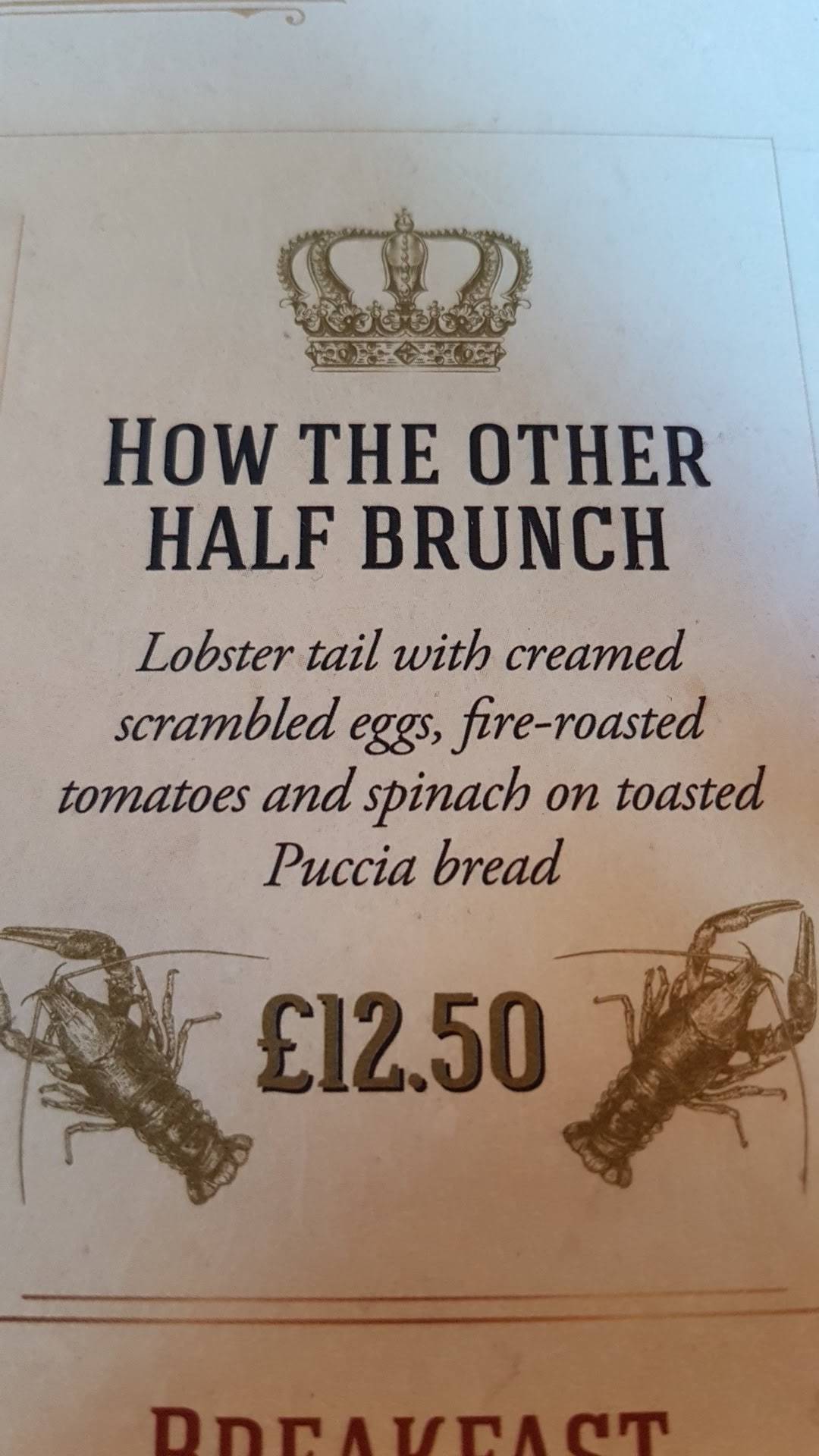 Menu at Cosy Club, Derby
