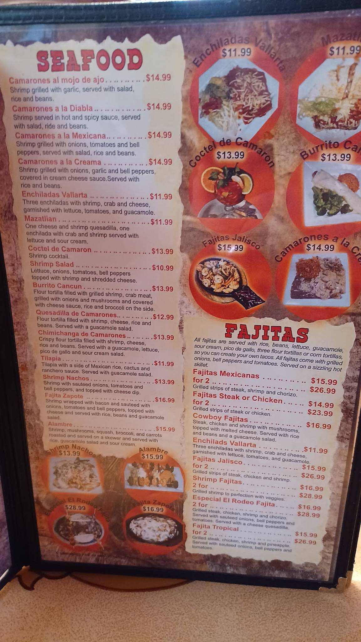Menu at El Rodeo Mexican Restaurant, Granite City