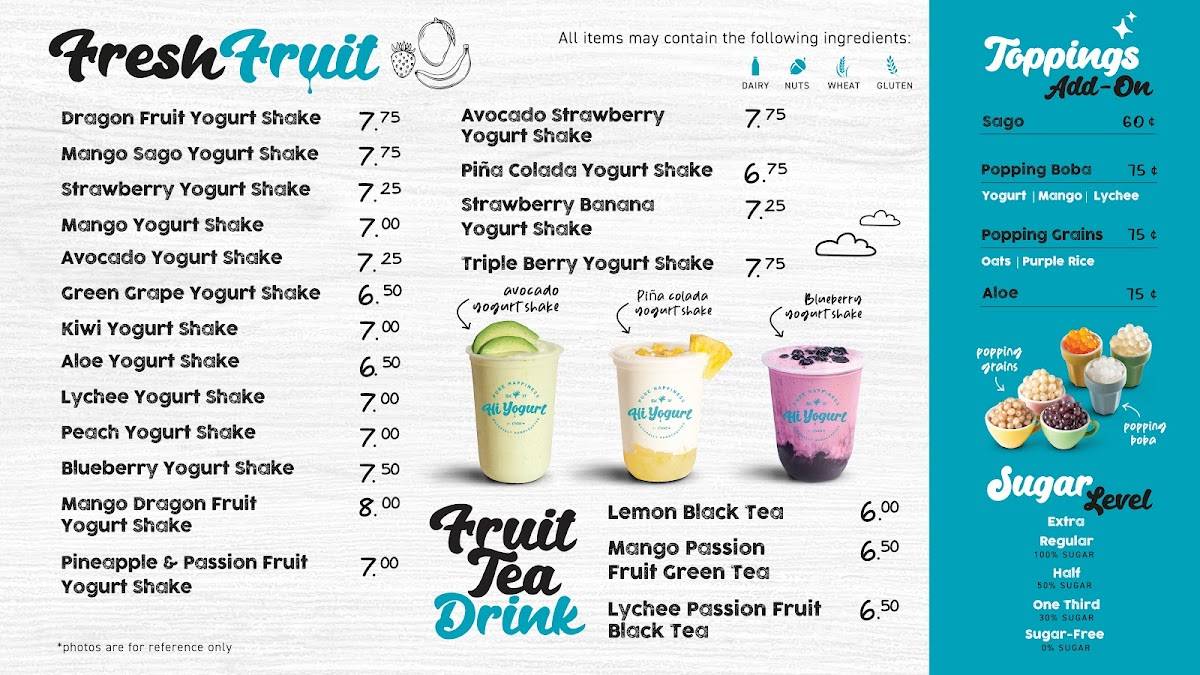Menu at Hi Yogurt desserts, Mission Viejo