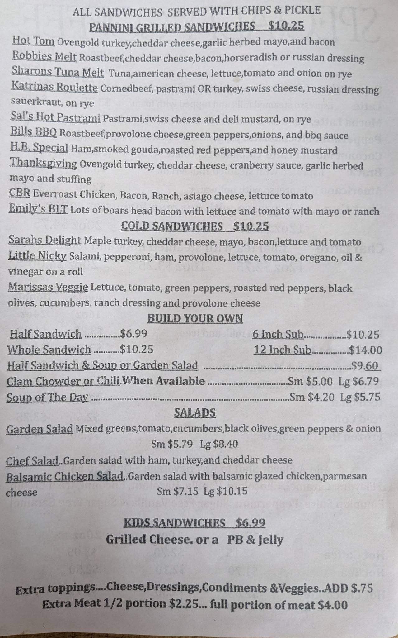 Menu at Sarah's Cheesecake & Cafe, Pittsfield, 180 Elm St G
