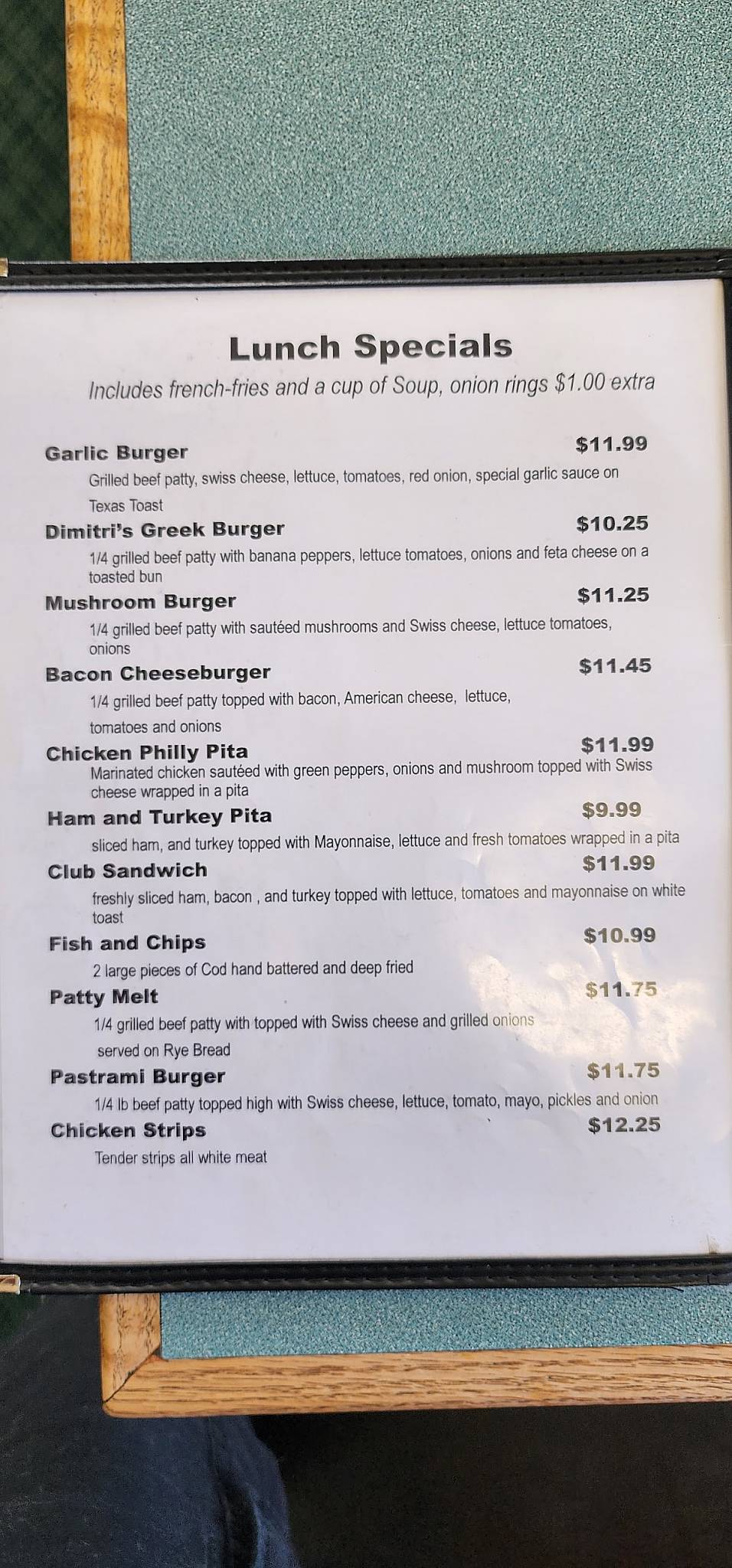 Menu at Dimitri's Café cafe, Tooele