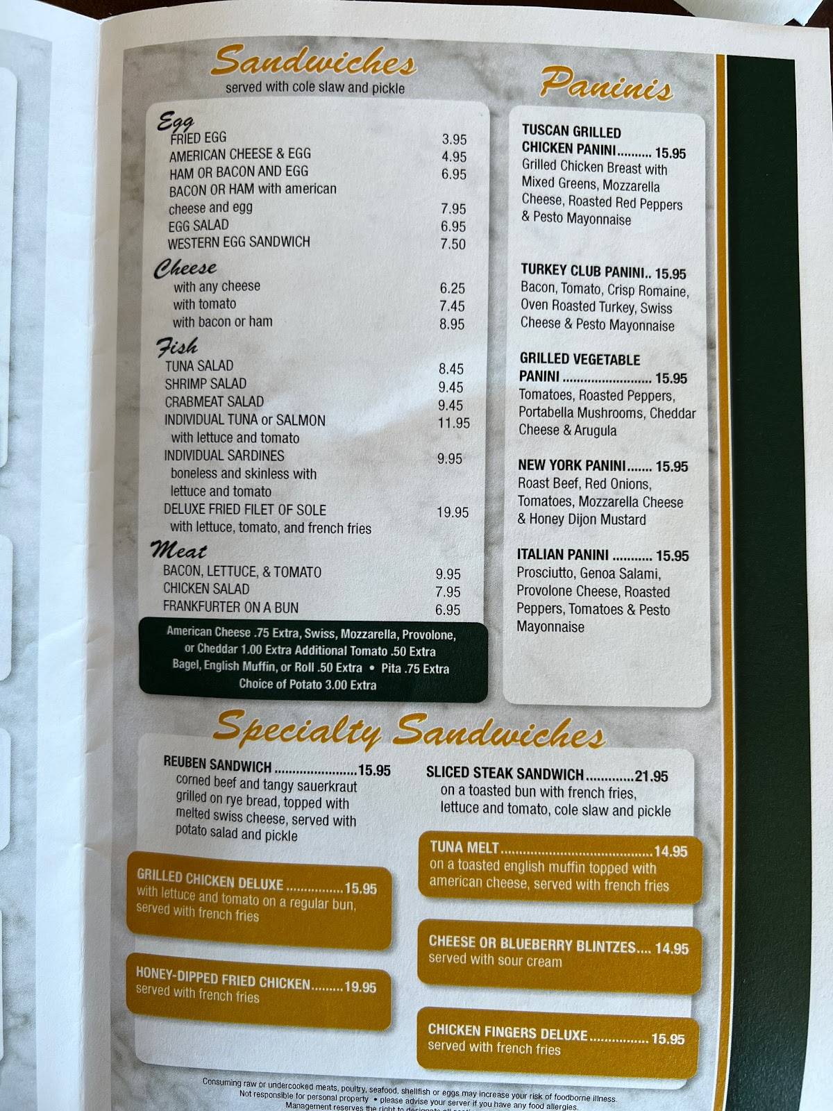 Menu at Dining at North Shore Towers restaurant, Floral Park