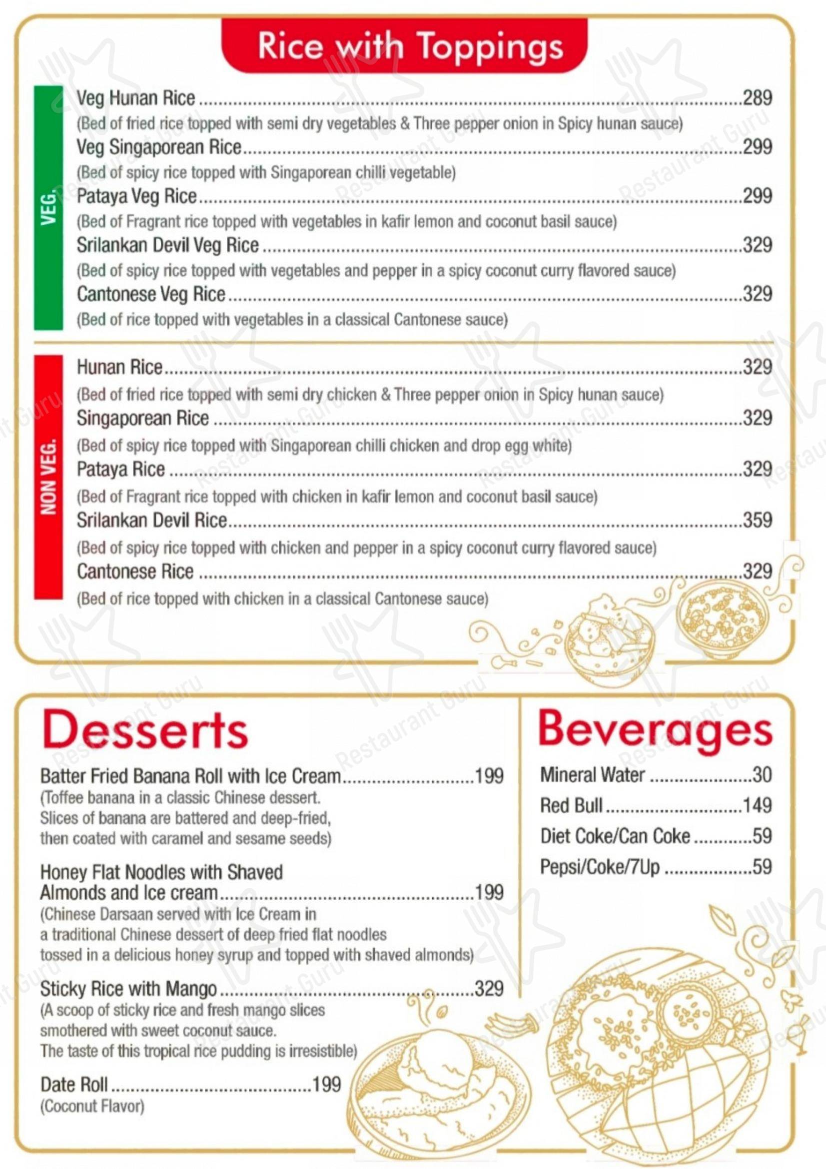 Menu at District China, Mumbai