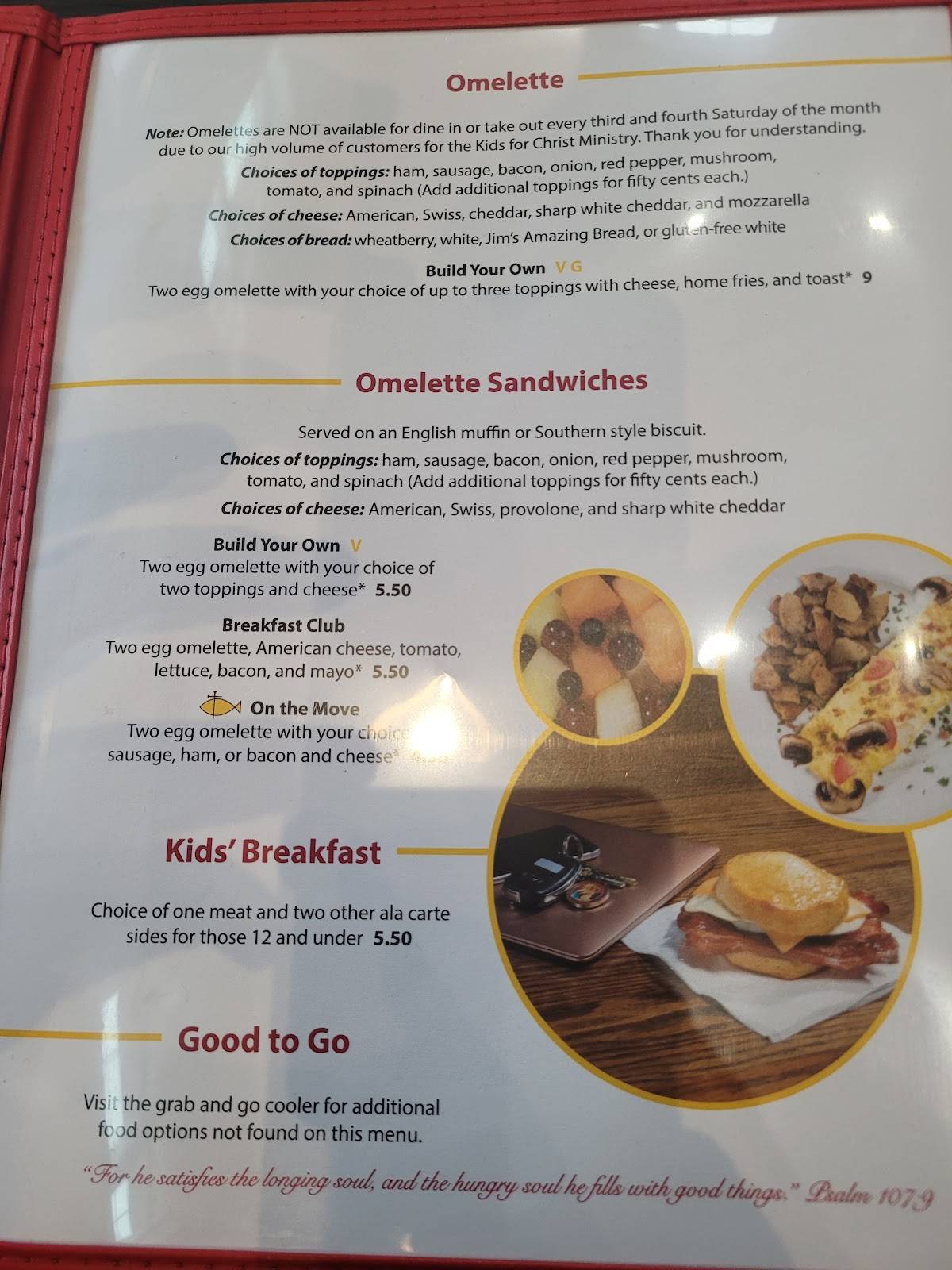 Menu at Do Good Restaurant and Ministry, Osgood, 25 Main St