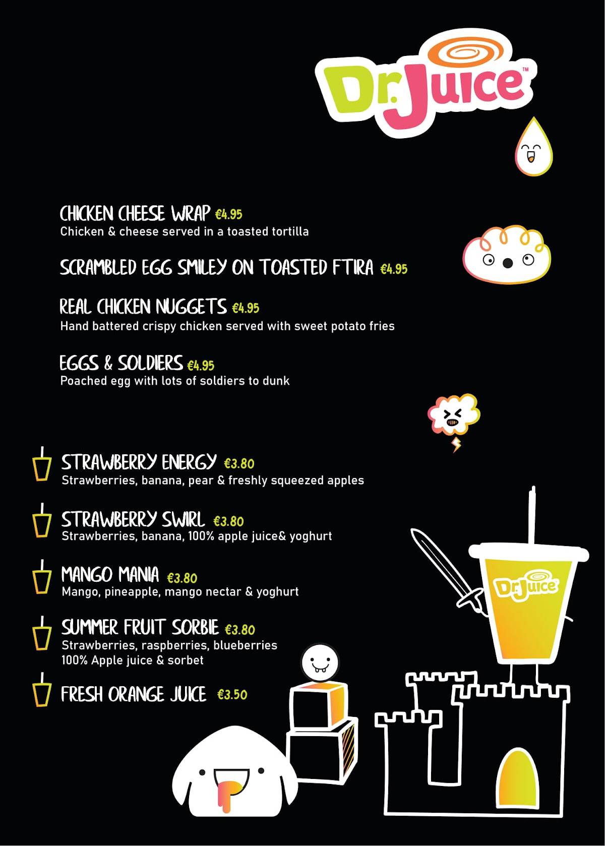 Menu at Dr. Juice Pama restaurant, Mosta