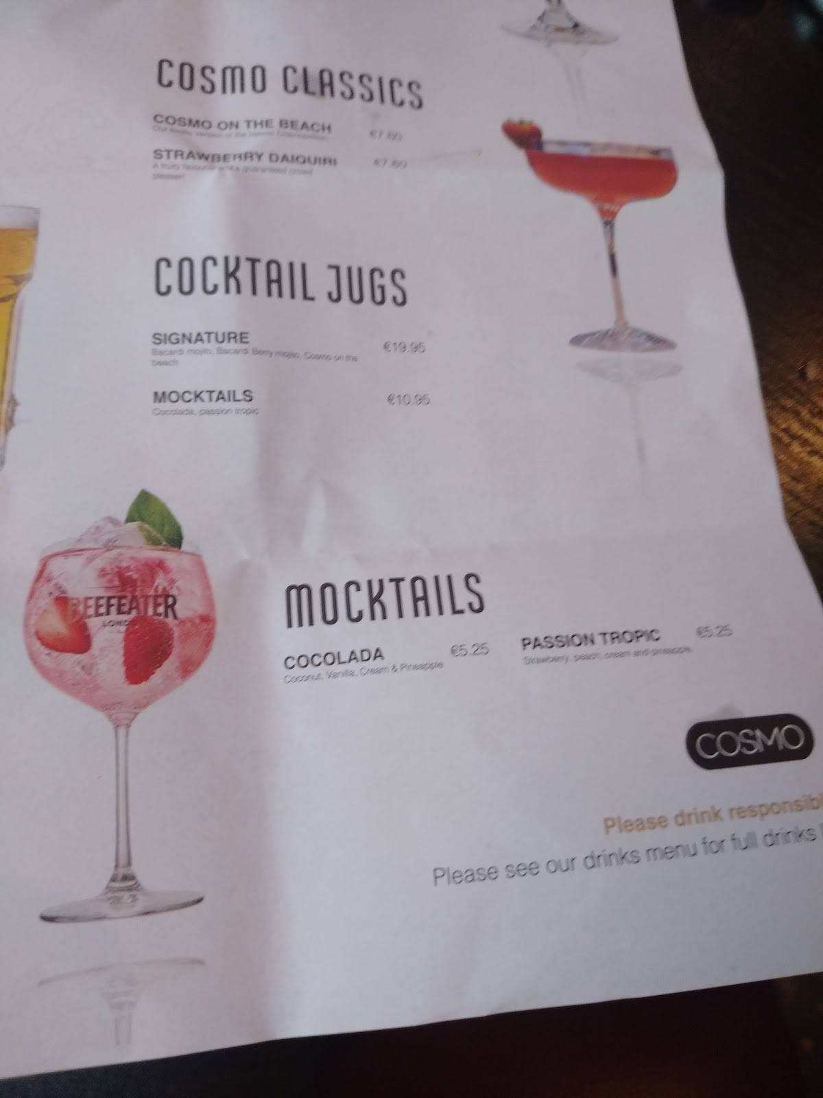 Menu at COSMO All You Can Eat World Buffet Restaurant Dublin, Dublin, 2 ...