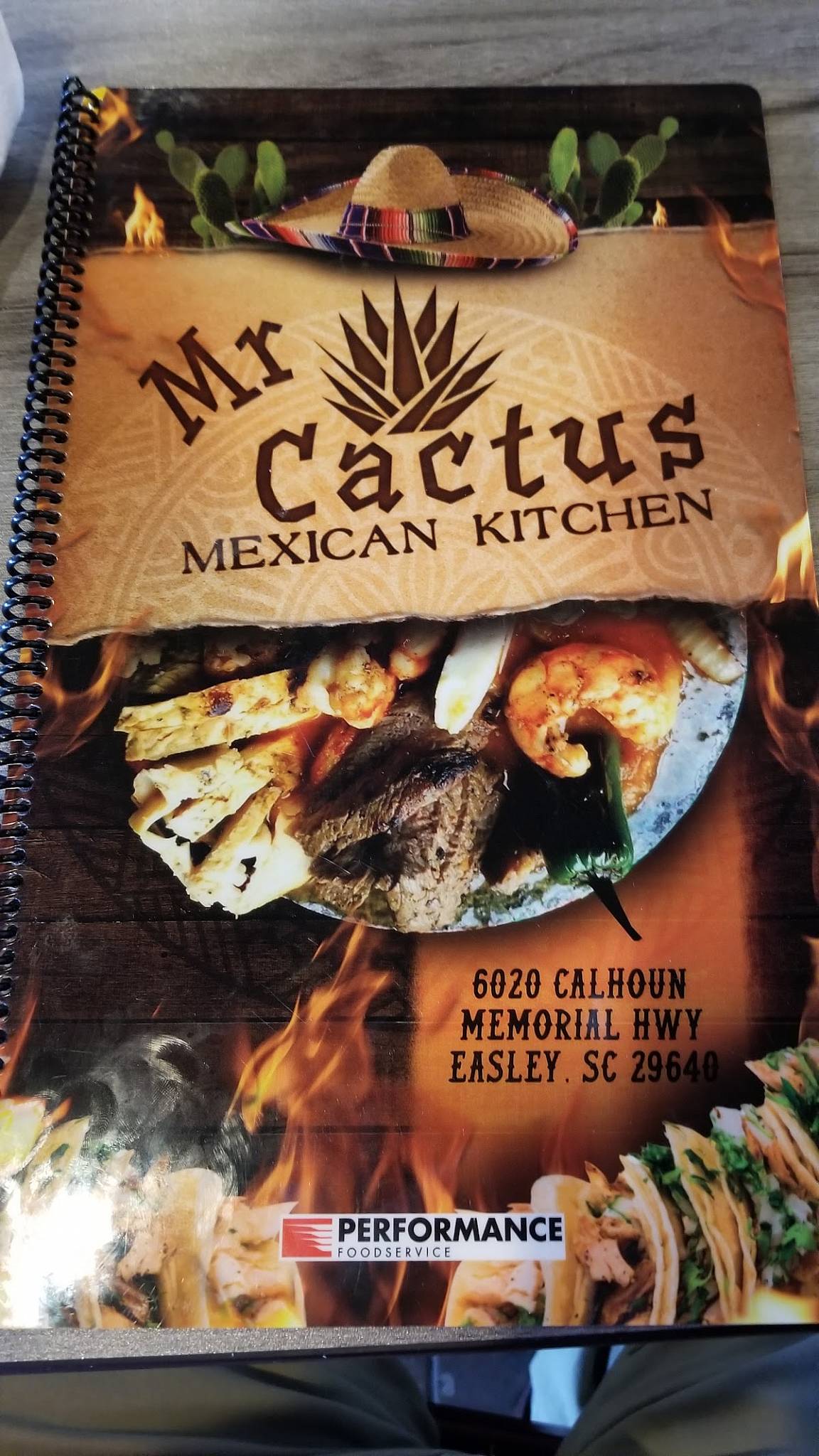 Menu at Mr. Cactus Mexican Kitchen restaurant, Easley