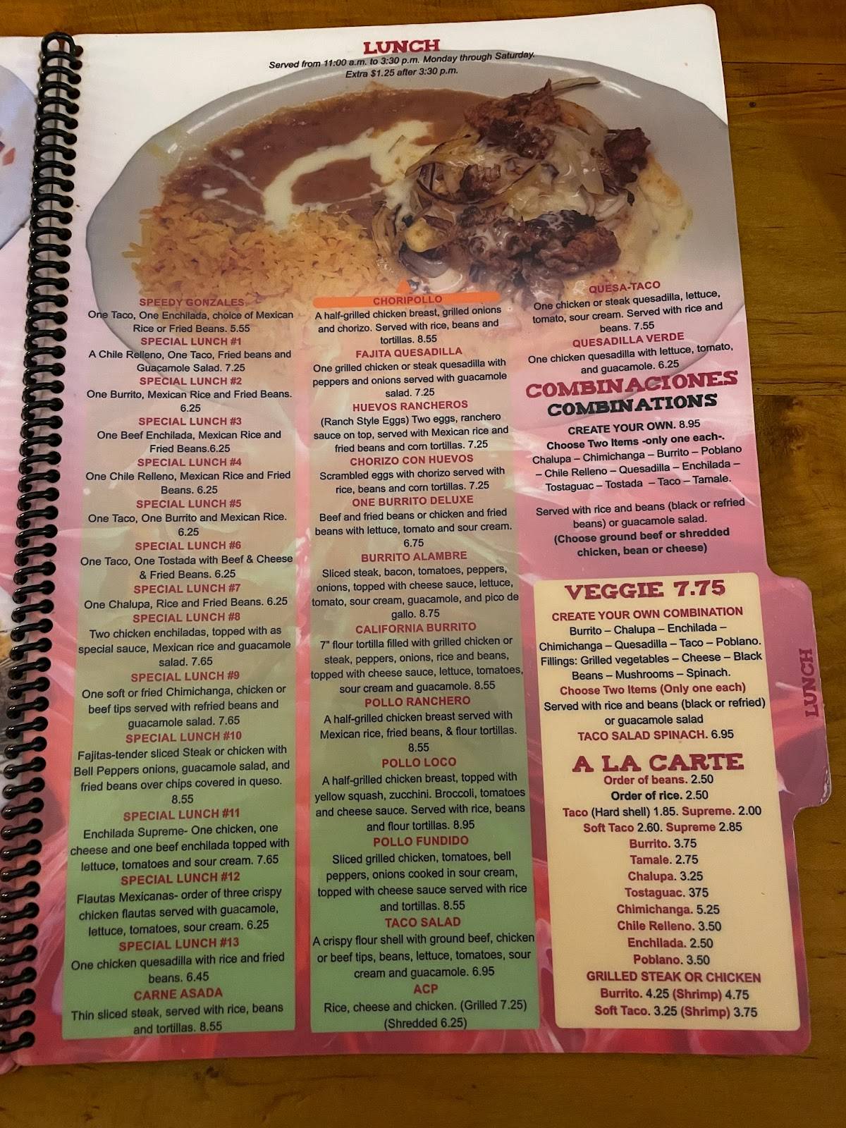 Menu at El Chile Rojo pub & bar, Landrum, 209 E Rutherford St