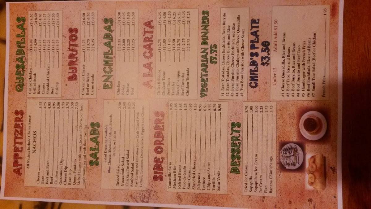 Menu at El Jimador Mexican Restaurant, Saint Robert