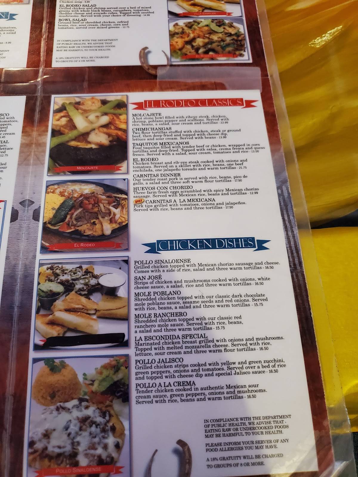 Menu at El Rodeo Brunswick restaurant, Brunswick